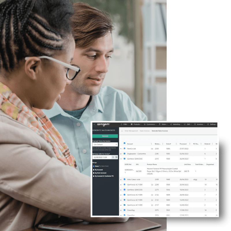 Custom B2B ecommerce development on the Comgem B2B ecommerce Platform - Comgem